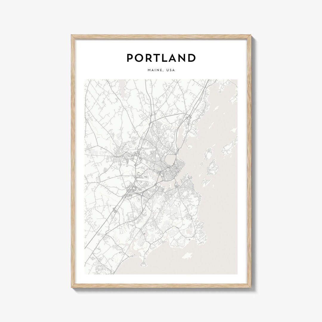 Portland Maine Map Poster, Portland Map Print, Portland Travel Wall Art ...