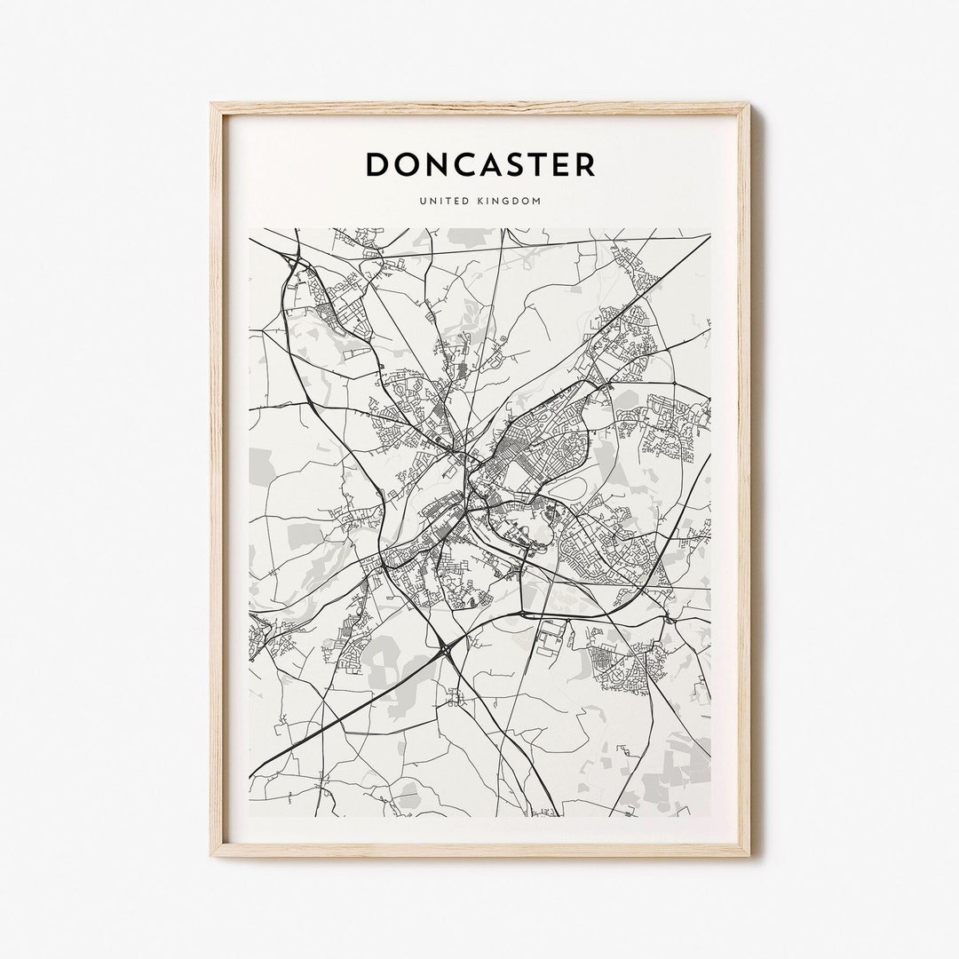 Doncaster Custom Black Map Doncaster Map Doncaster Print - Etsy