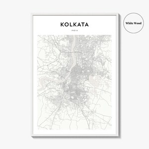 Kolkata Map Poster, Kolkata Map Print, Kolkata Travel Wall Art, Kolkata ...