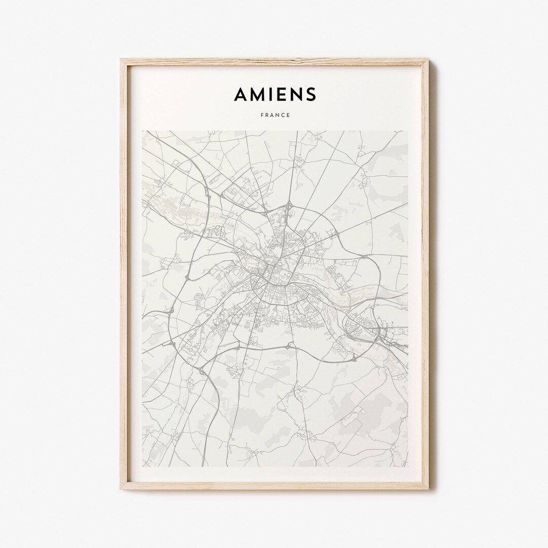Amiens Map Poster, Amiens Map Print, Amiens Personalized Map Art, Amiens Wall Art, Amiens Travel ...