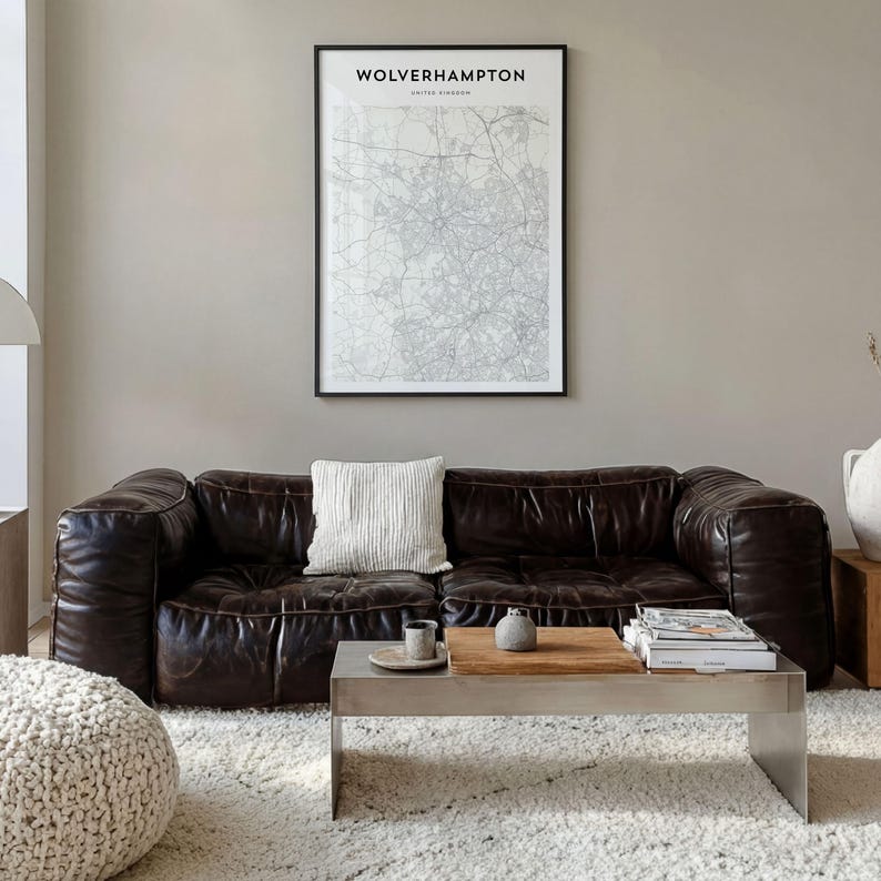 Wolverhampton Map Print, United Kingdom Poster, UK Wall Art, England ...