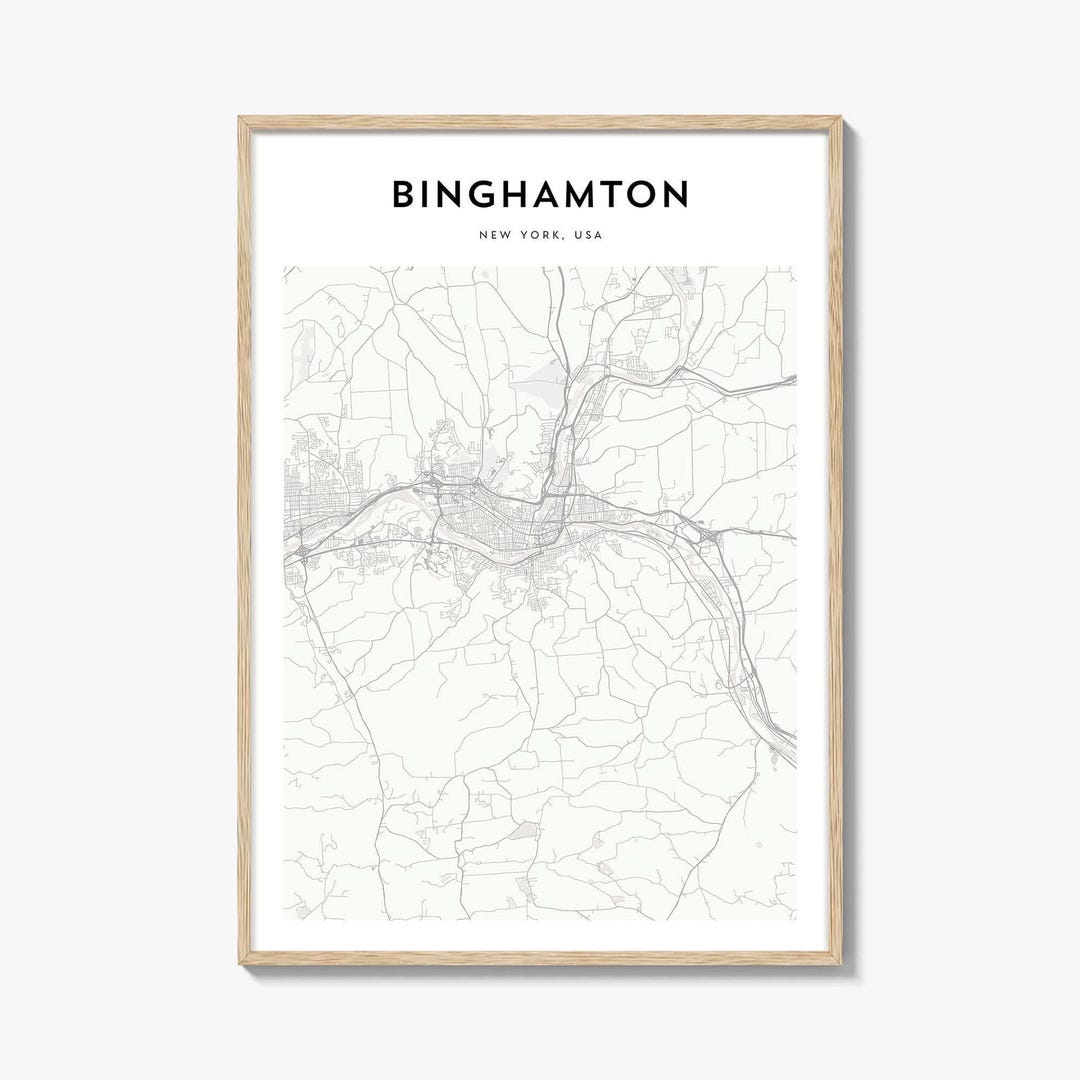 Binghamton Map Poster, Binghamton Map Print, Binghamton Travel Wall Art ...