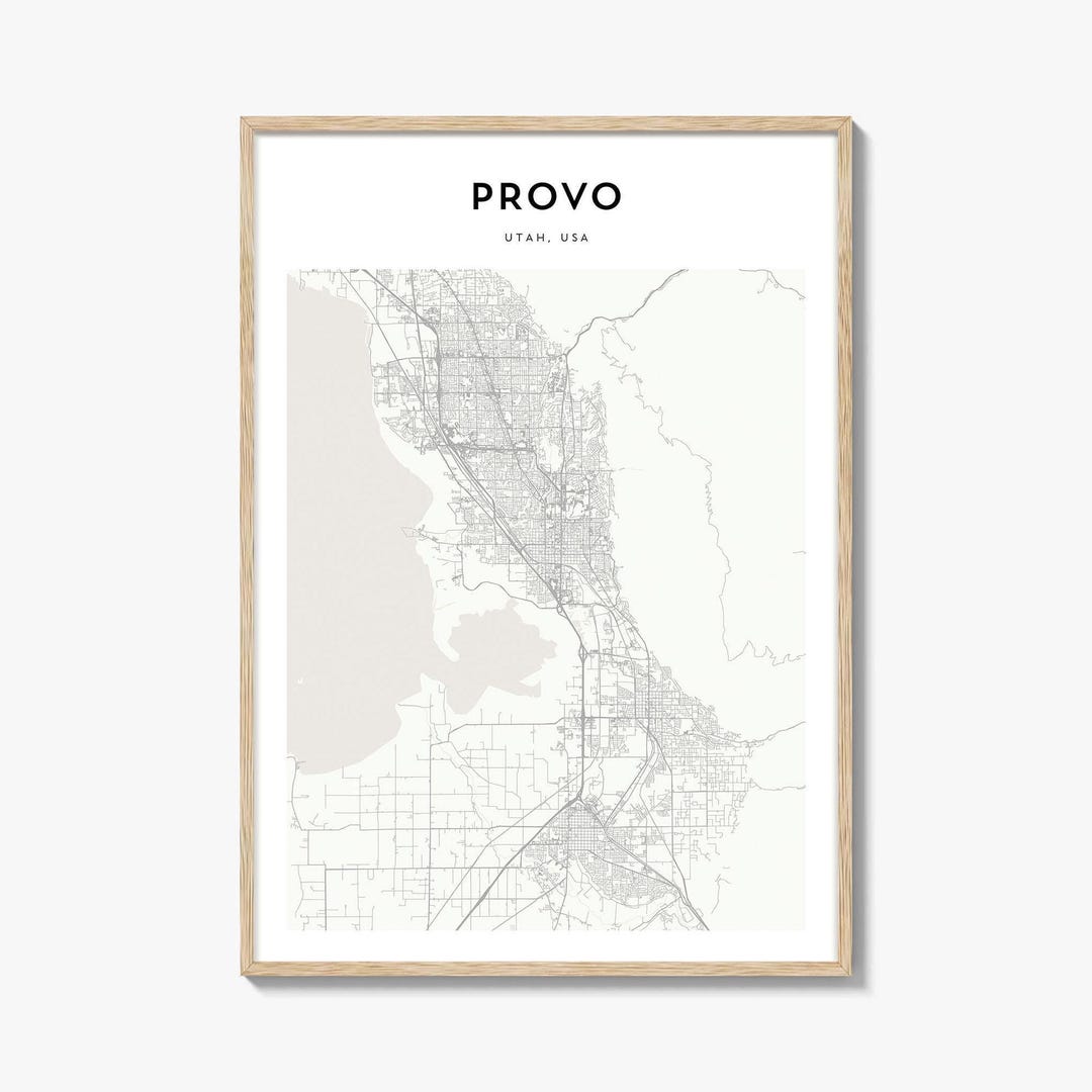 Provo Map Print, Utah Poster, USA Wall Art, Provo City Custom Street ...