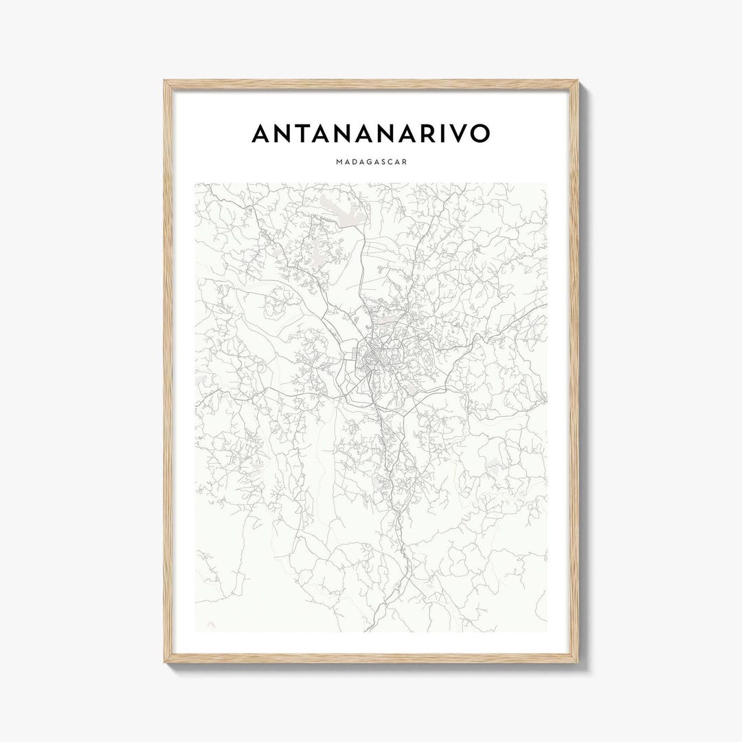 Antananarivo Map Poster, Antananarivo Map Print, Antananarivo Travel ...