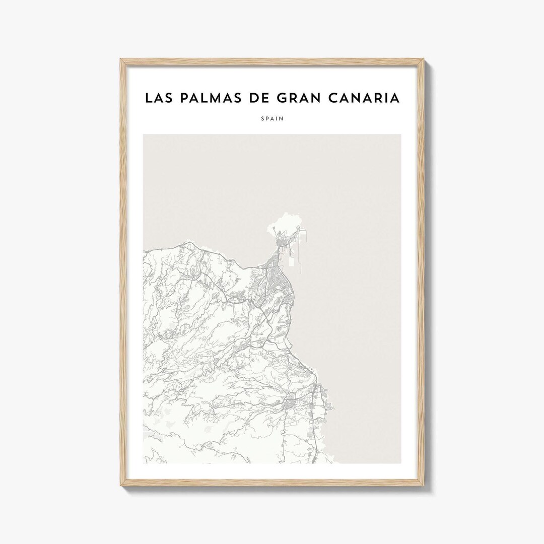 Las Palmas Map Print, Gran Canaria Poster, España Wall Art, Canary ...
