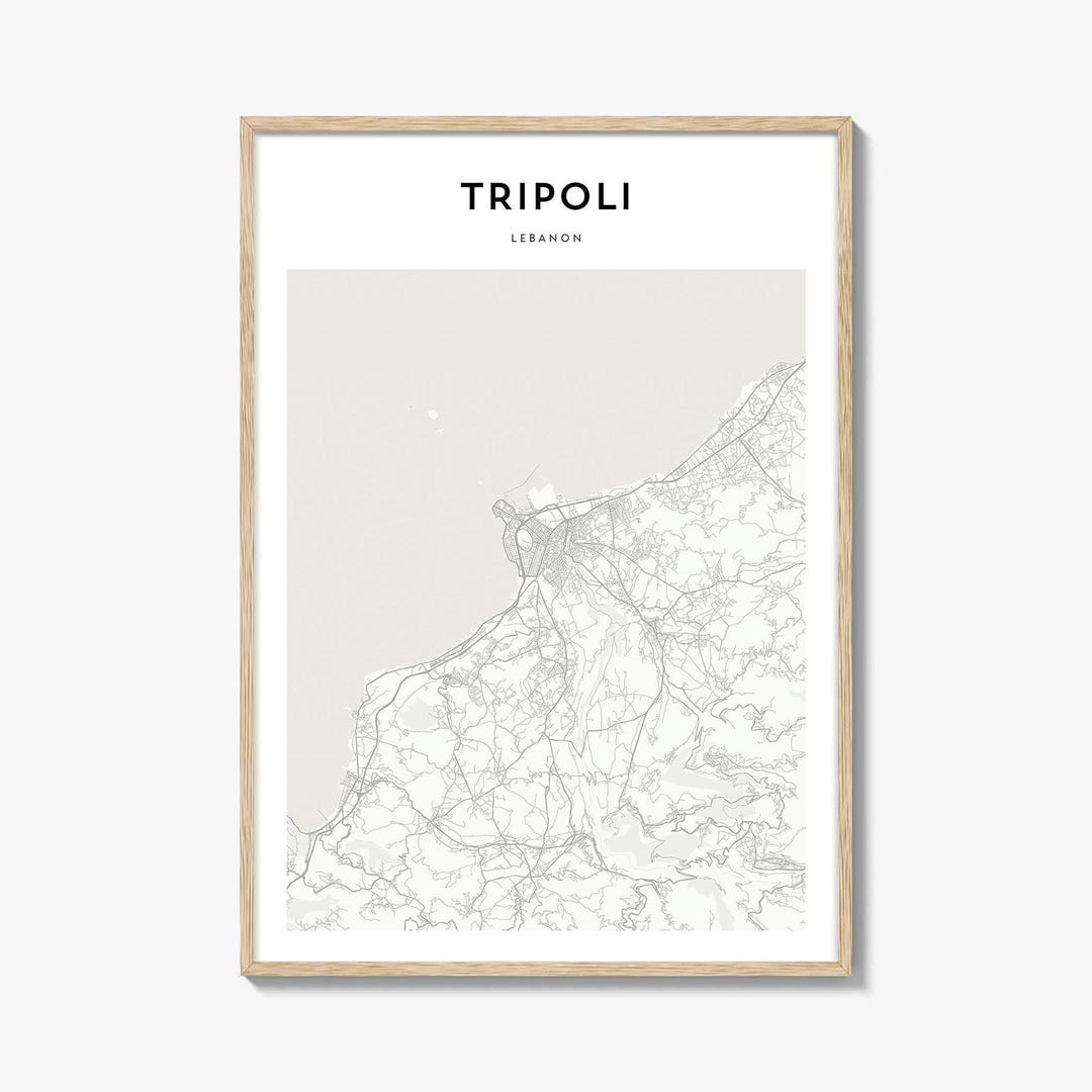 Impressão de mapa de Trípoli, pôster do Líbano, arte de parede do ...