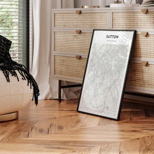 Sutton Map Poster, Sutton Map Print, Sutton Travel Wall Art, Sutton ...