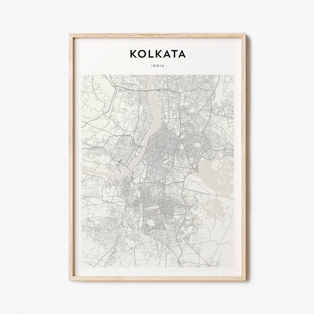 Kolkata Map Poster, Kolkata Map Print, Kolkata Personalized Map Art ...
