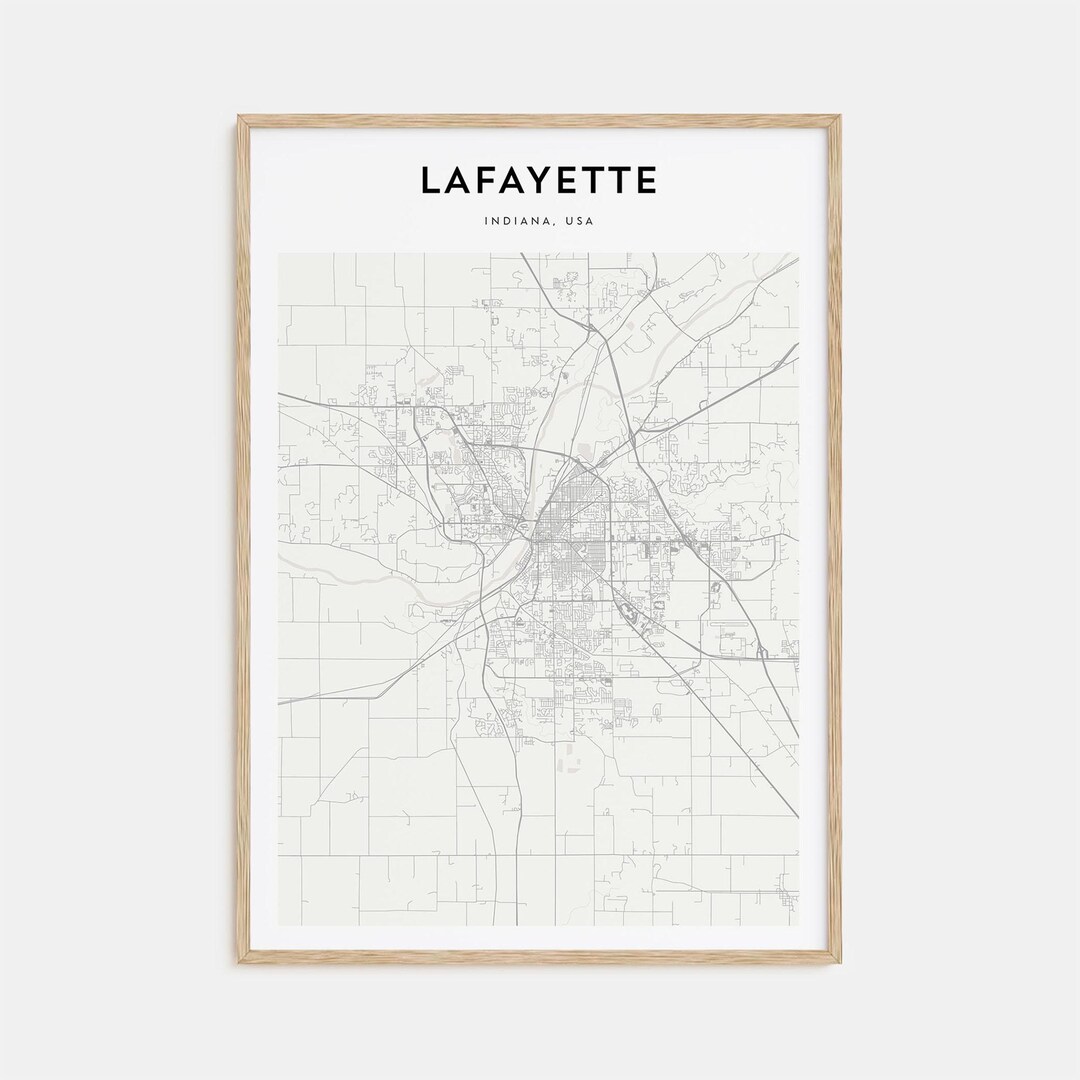 Lafayette Map Poster Indiana, Lafayette Map Print, Lafayette ...