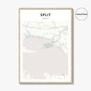Split Map Poster, Split Map Print, Split Travel Wall Art, Split ...