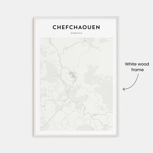 Chefchaouen Map Poster, Chefchaouen Map Print, Chefchaouen Travel Wall ...