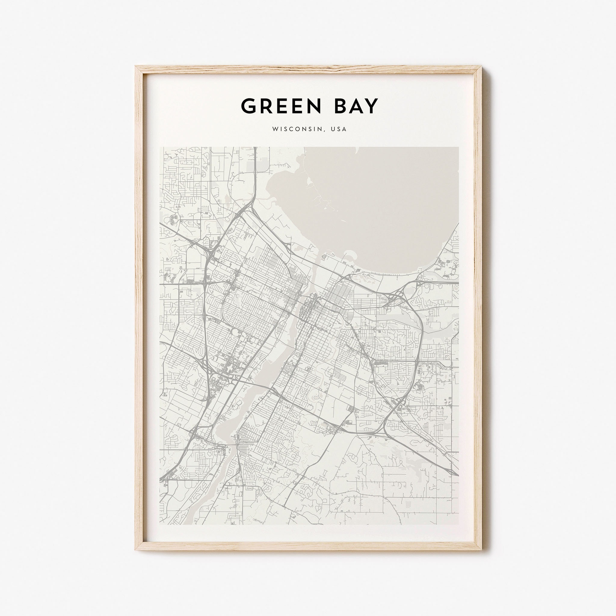 Green Bay Map Poster, Green Bay Map Print, Green Bay Personalized Map ...