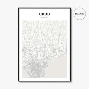 Ubud Map Poster, Ubud Map Print, Ubud Travel Wall Art, Ubud ...