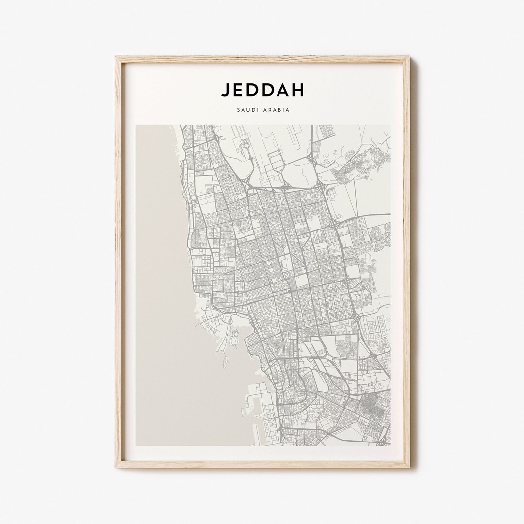 Jeddah Map Poster Jeddah Map Print Jeddah Personalized Map - Etsy