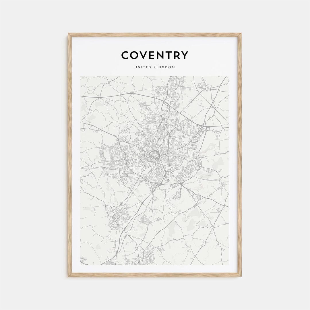 Coventry Map Poster, Coventry Map Print, Coventry Travel Wall Art ...