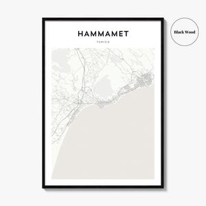 Hammamet Map Poster, Hammamet Map Print, Hammamet Travel Wall Art ...