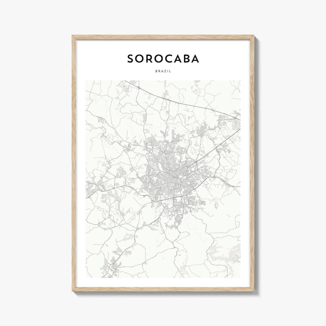 Sorocaba Brazil Map Art Print: Travel Poster - Etsy