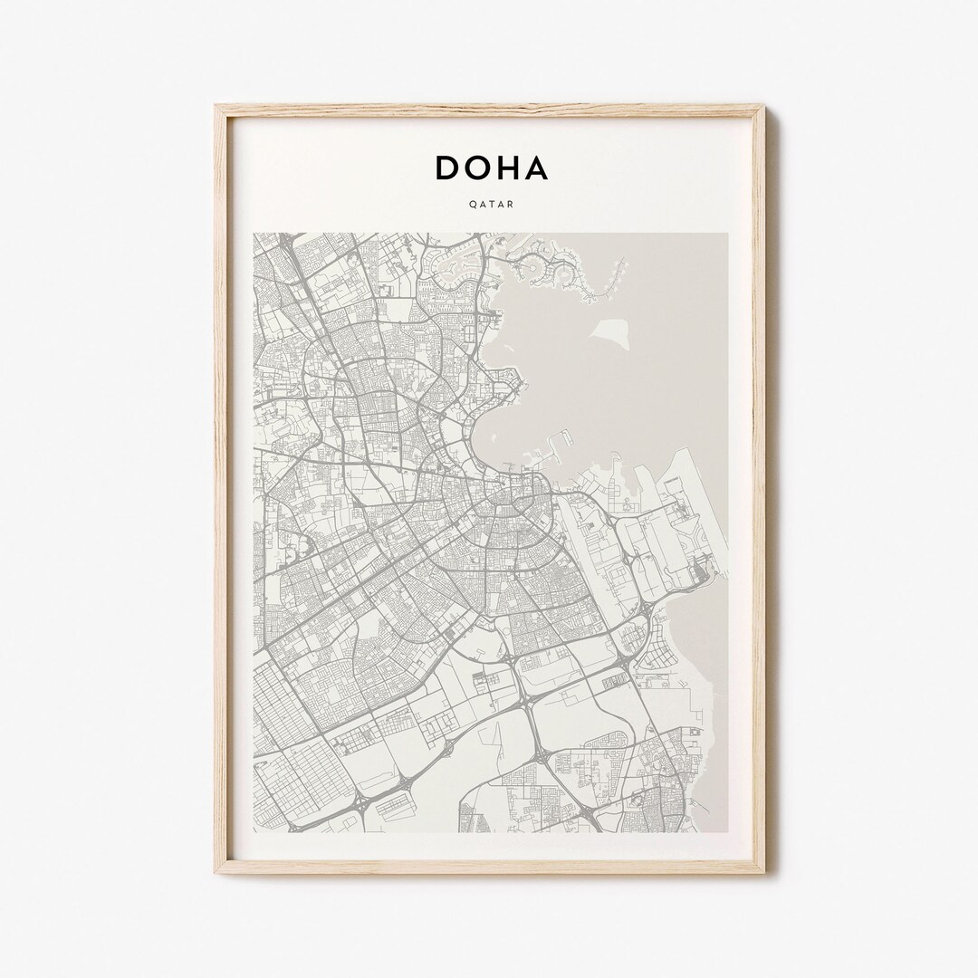 Doha Map Poster, Doha Map Print, Doha Personalized Map Art, Doha Wall ...