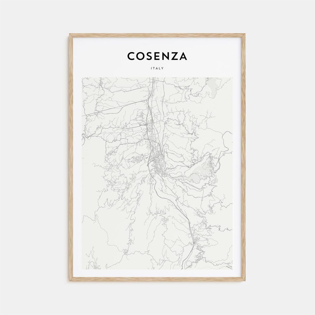 Cosenza Map Poster, Cosenza Map Print, Cosenza Travel Wall Art, Cosenza ...