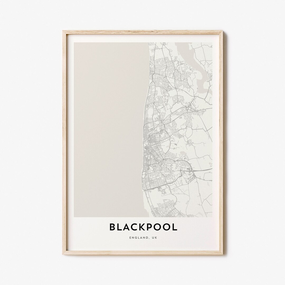 Map of Blackpool, Blackpool Map Print, Blackpool Map Poster, City Map ...
