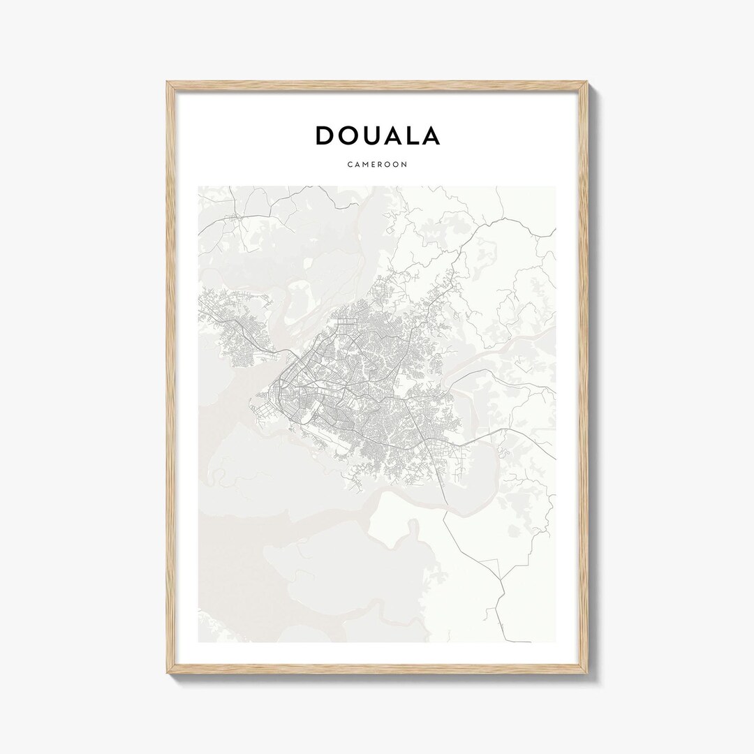 Douala Map Poster, Douala Map Print, Douala Travel Wall Art, Douala Personalized Map, Cameroon ...