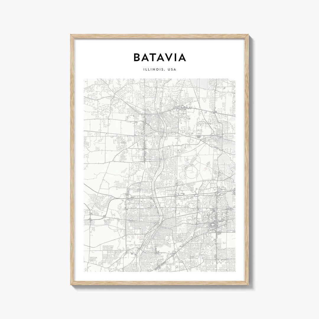 Batavia Map Poster, Batavia Map Print, Batavia Travel Wall Art, Batavia ...