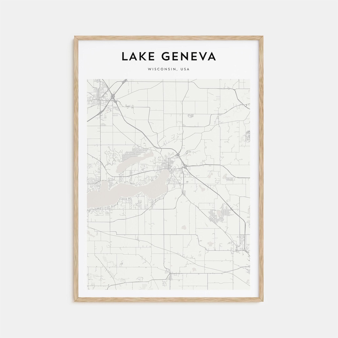 Genfer See Karte Poster, Genfer See Karte Druck, Genfer See Karte Kunst ...