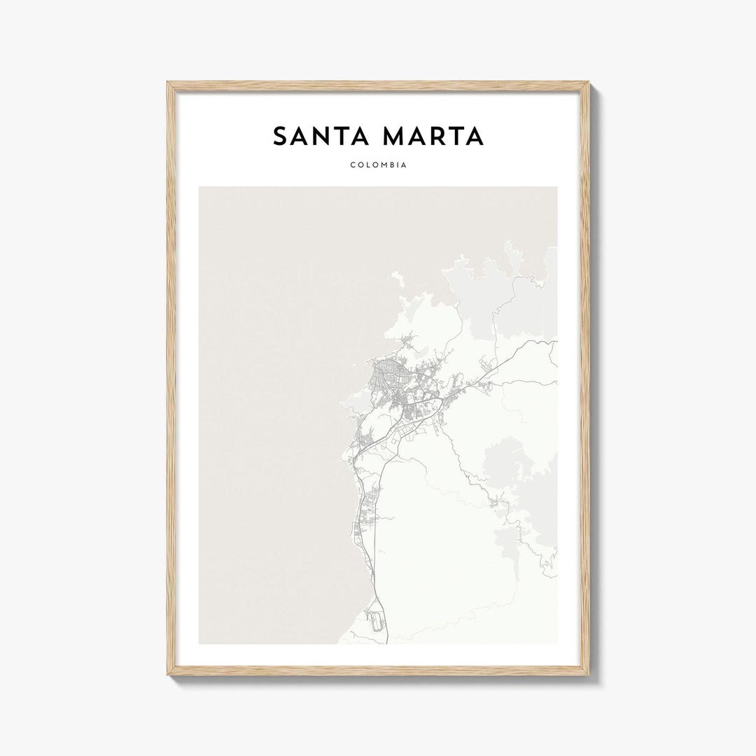 Santa Marta Map Poster, Santa Marta Map Print, Santa Marta Travel Wall ...