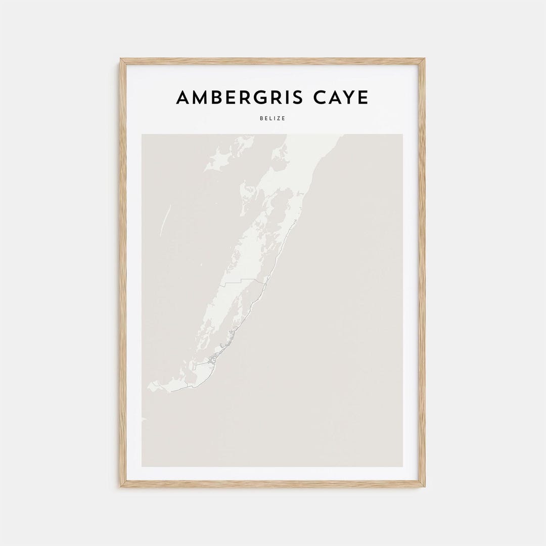 Ambergris Caye Map Poster, Ambergris Caye Map Print, Ambergris Caye ...