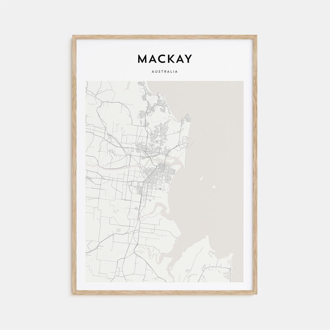 Mackay Map Poster, Mackay Map Print, Mackay Travel Wall Art, Mackay ...