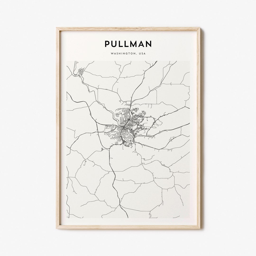 Pullman Custom Black Map Pullman Map Pullman Print Pullman - Etsy