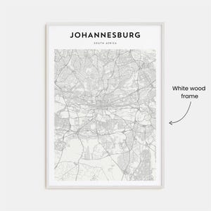 Johannesburg Map Poster, Johannesburg Map Print, Johannesburg ...