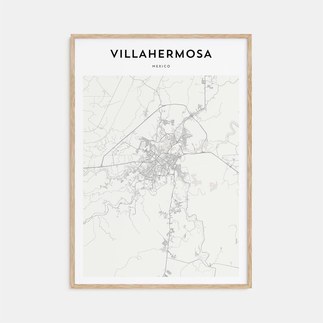 Villahermosa Map Poster, Villahermosa Map Print, Villahermosa ...