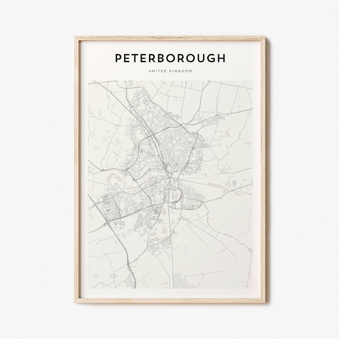 Peterborough Map Poster, Peterborough Map Print, Peterborough ...