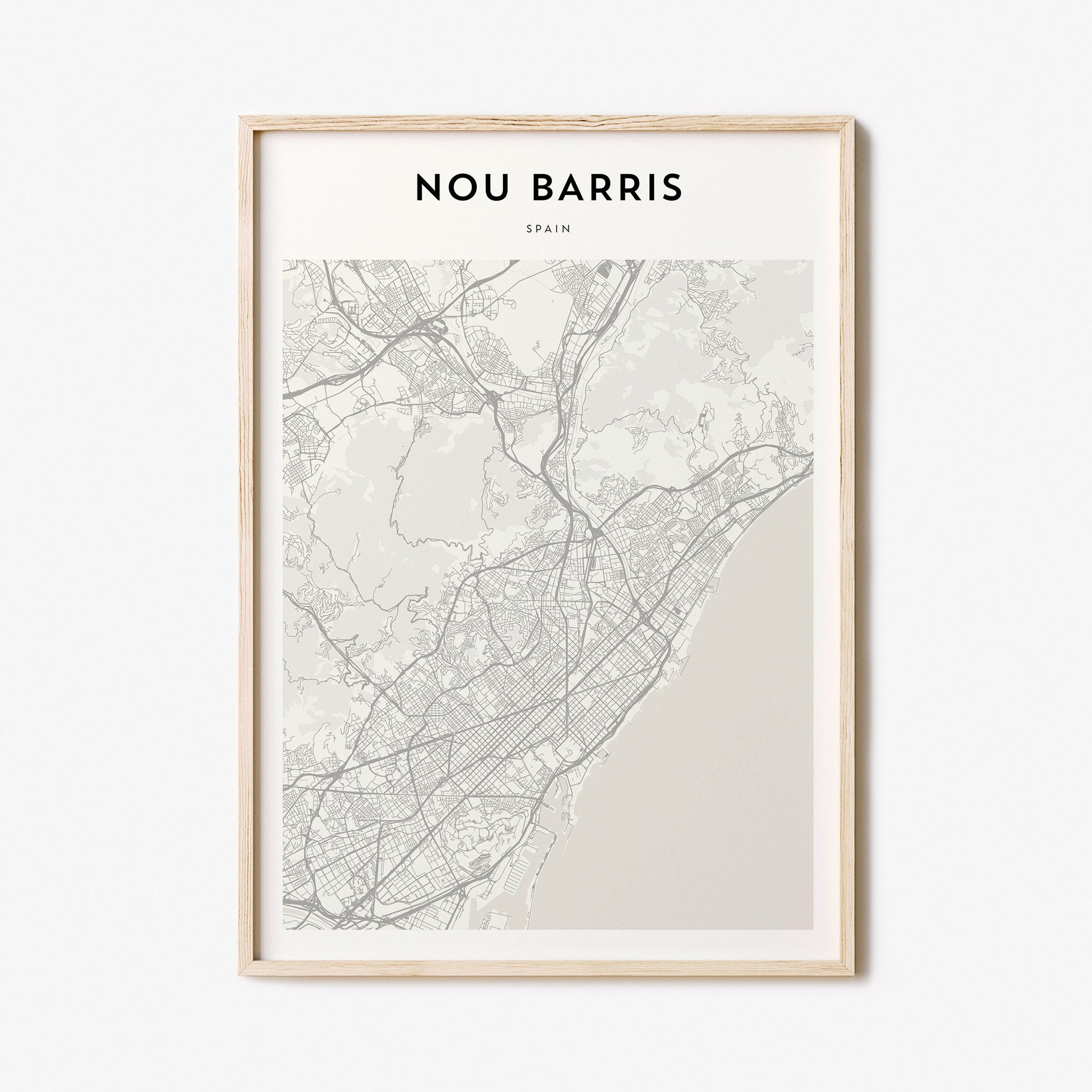 Nou Barris Map Poster, Nou Barris Map Print, Nou Barris Personalized ...
