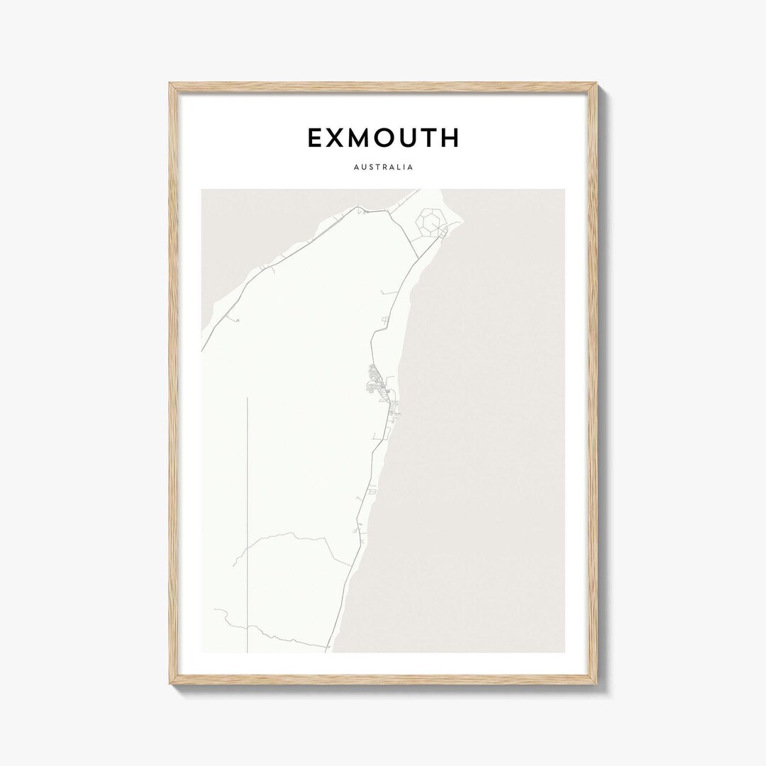 Exmouth Map Print, Ningaloo Poster, Australia Wall Art, Western ...