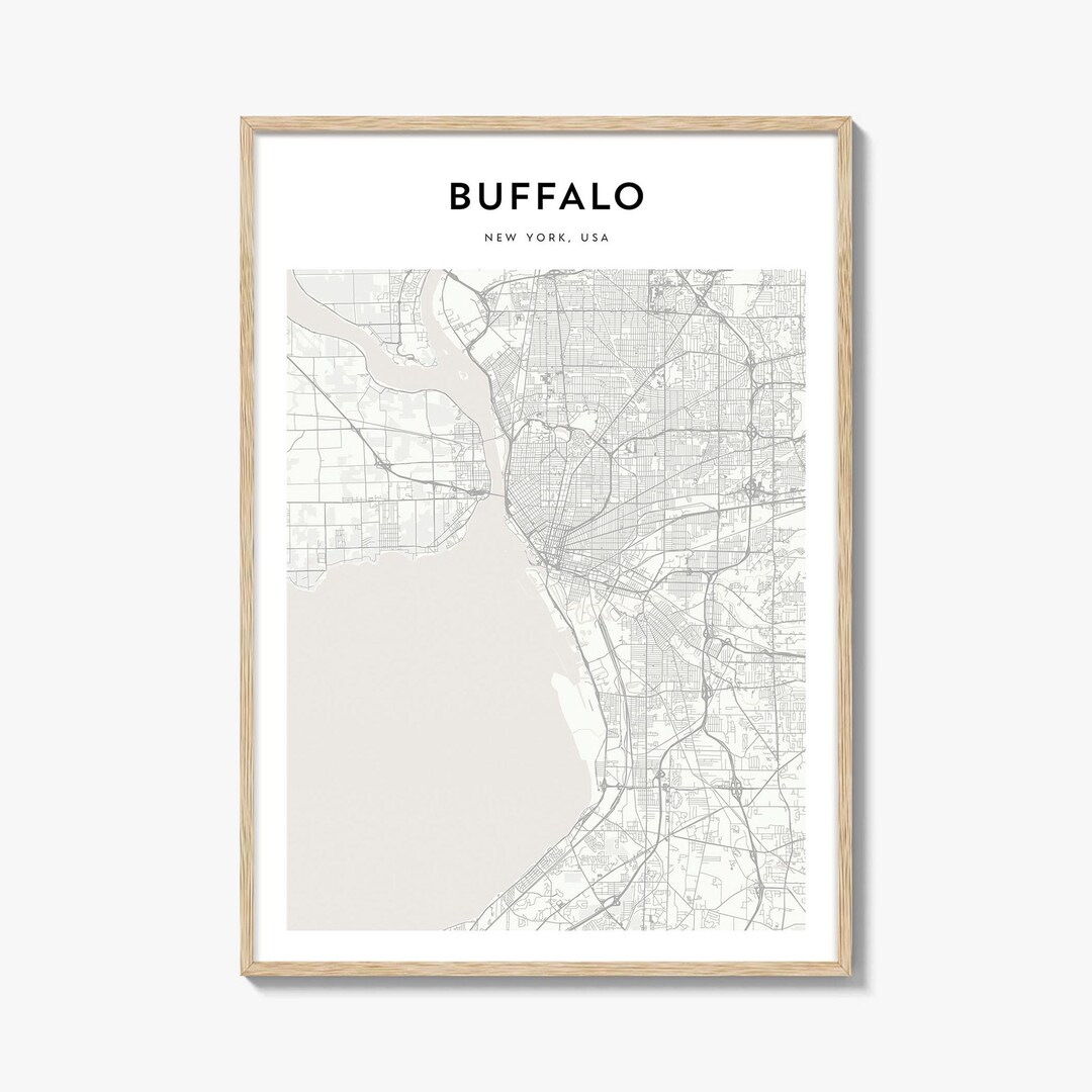 Buffalo Map Poster, Buffalo Map Print, Buffalo Travel Wall Art, Buffalo ...