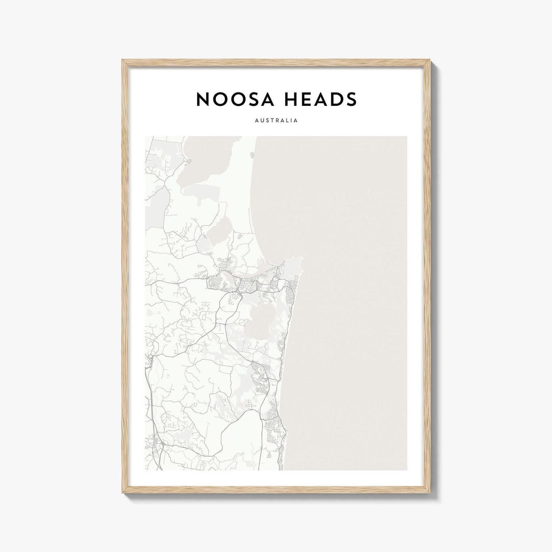 Noosa Heads Map Print, Australia Poster, Queensland Wall Art, Sunshine ...