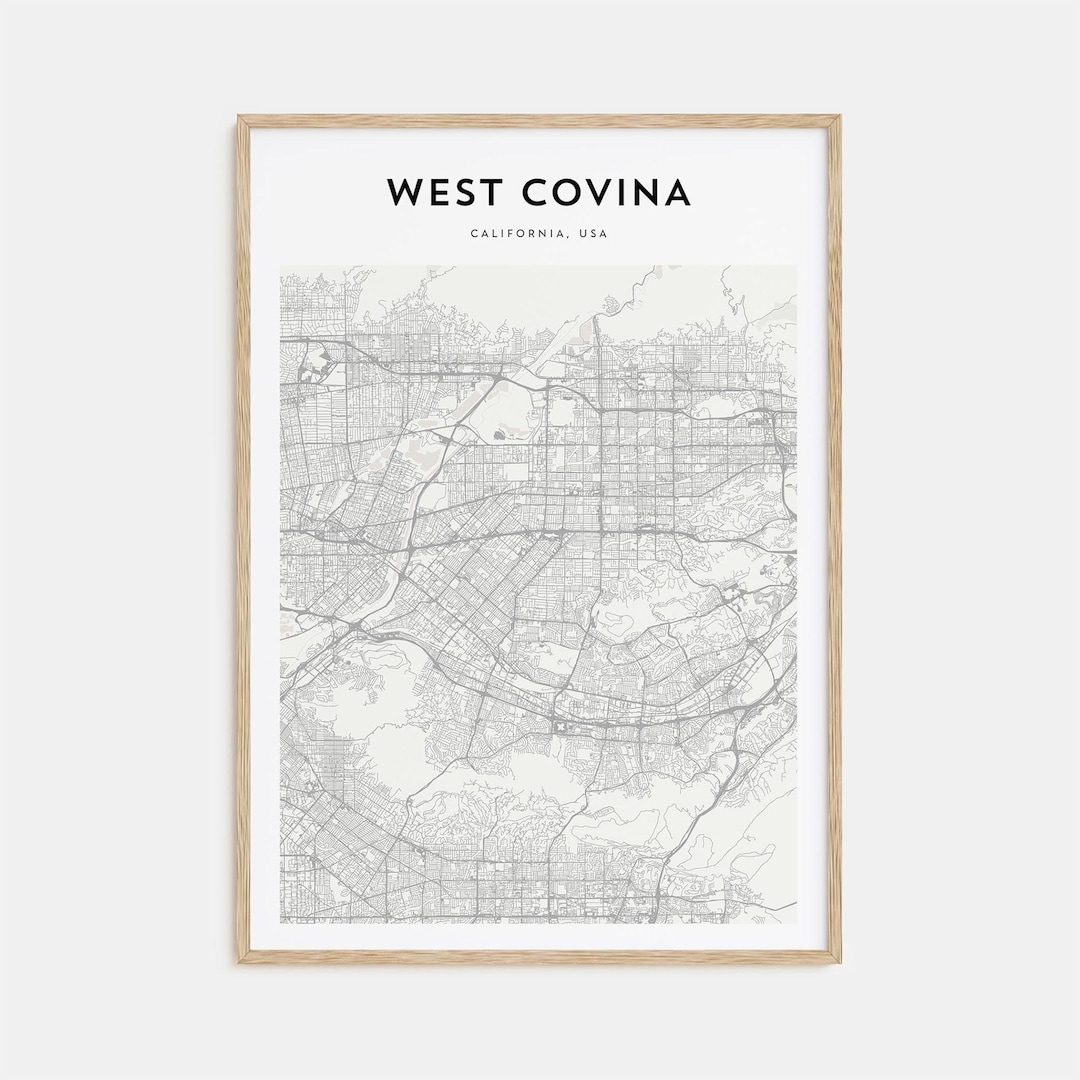West Covina Map Poster, West Covina Map Print, West Covina Travel Wall ...