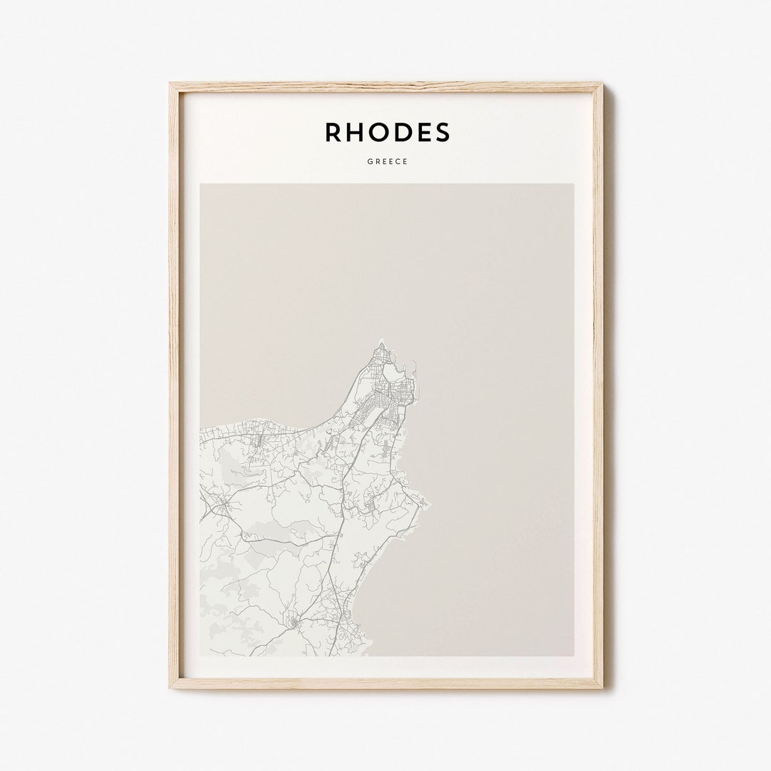 Rhodes Map Poster, Rhodes Map Print, Rhodes Personalized Map Art ...