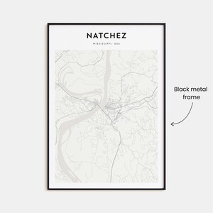 Natchez Map Poster, Natchez Map Print, Natchez Personalized Map Art ...