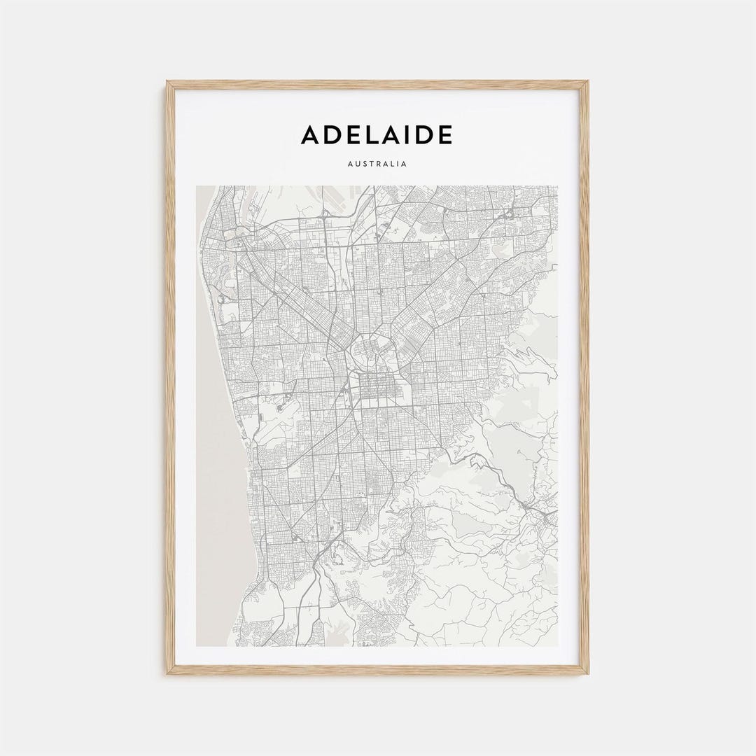 Adelaide Map Poster, Adelaide Map Print, Adelaide Travel Wall Art ...