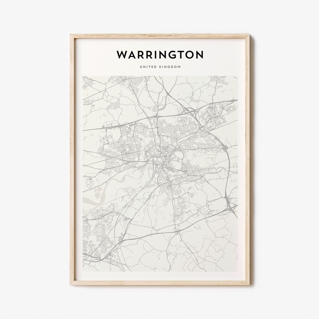 Warrington Map Poster, Warrington Map Print, Warrington Personalized ...
