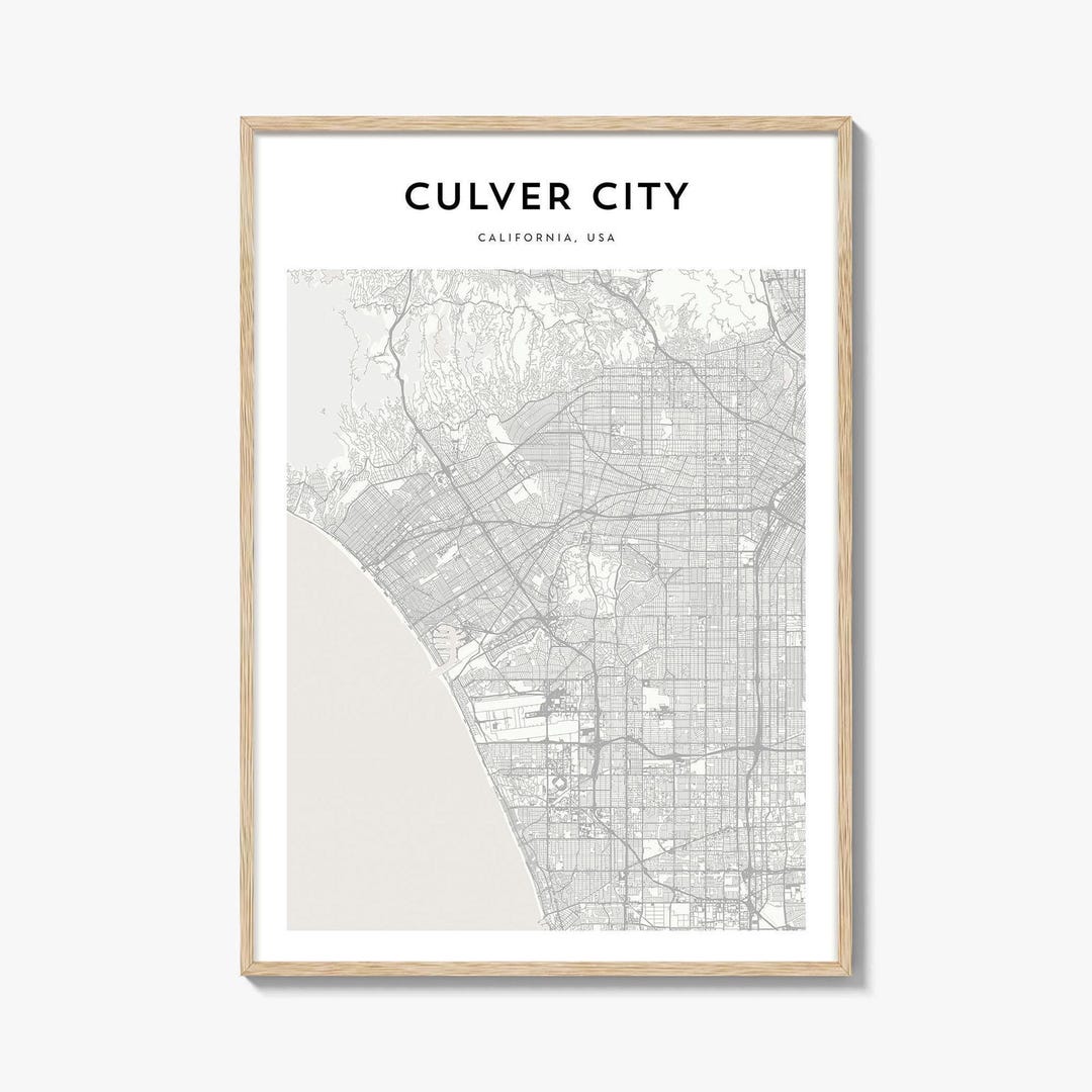 Culver City Map Print, California Poster, USA Wall Art, Los Angeles ...