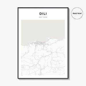 Dili Map Poster, Dili Map Print, Dili Travel Wall Art, Dili ...