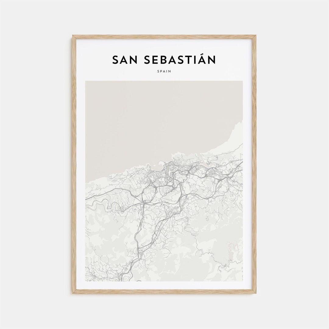 San Sebastian Map Poster, San Sebastian Map Print, San Sebastian Travel ...