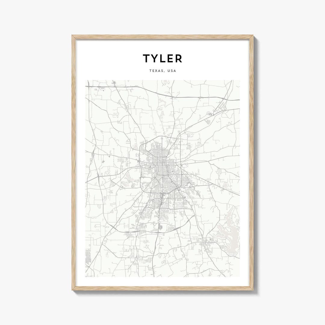 Tyler Map Poster, Tyler Map Print, Tyler Travel Wall Art, Tyler ...