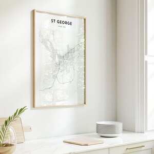 St George Map Poster, St George Map Print, St George Travel Wall Art ...