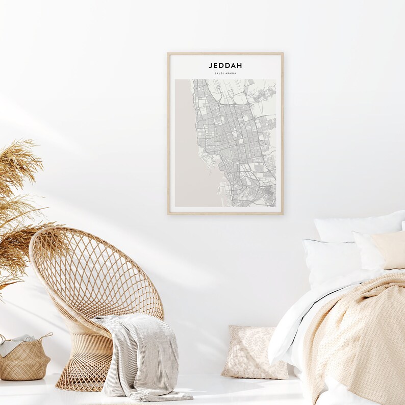 Jeddah Map Poster Jeddah Map Print Jeddah Personalized Map - Etsy