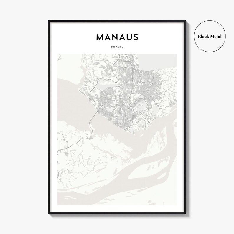 Manaus Map Print, Amazon Rainforest Poster, Brazil Wall Art, Amazonas ...